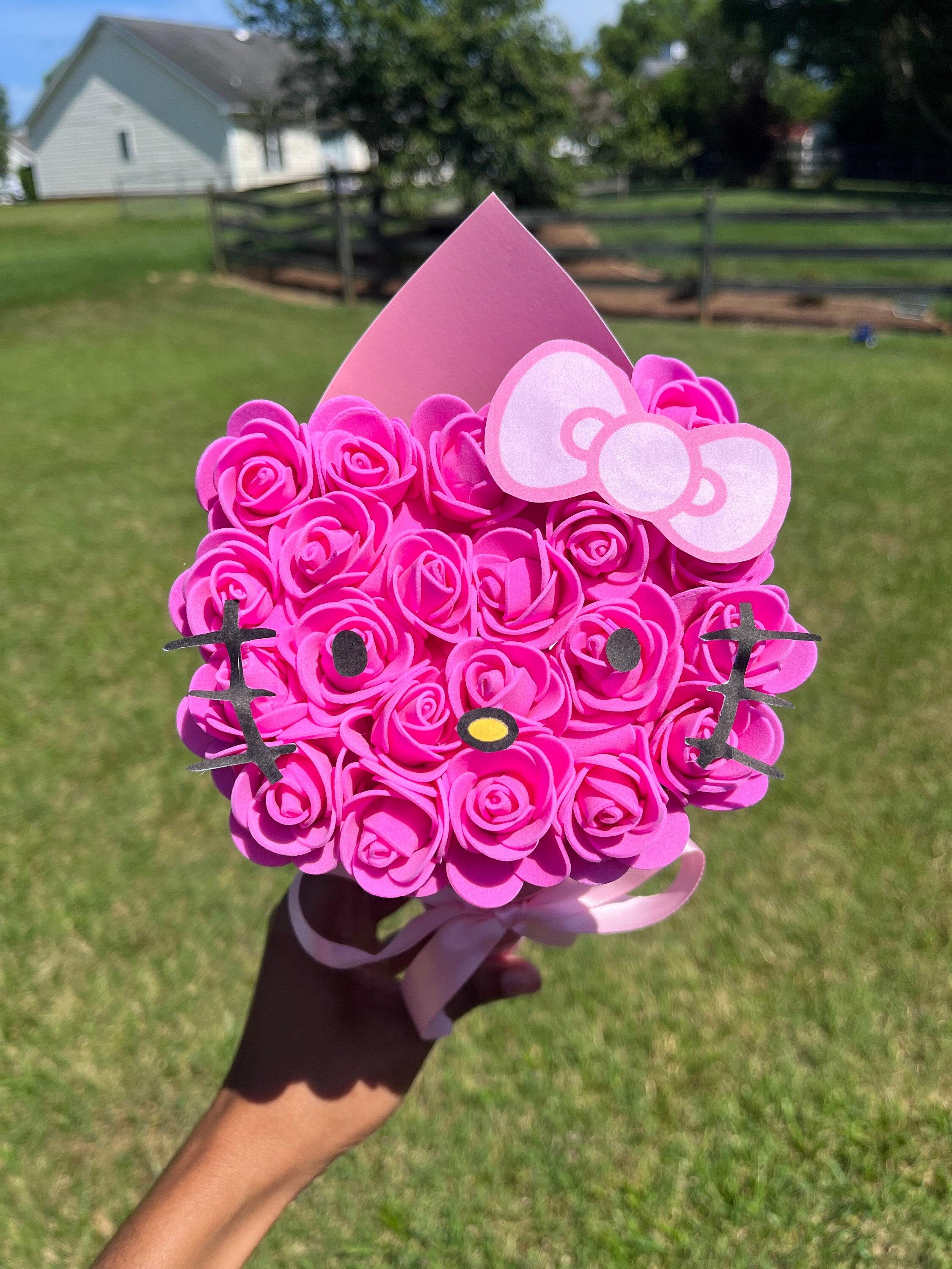 Pink Kitty Rose Bouquet - Etsy