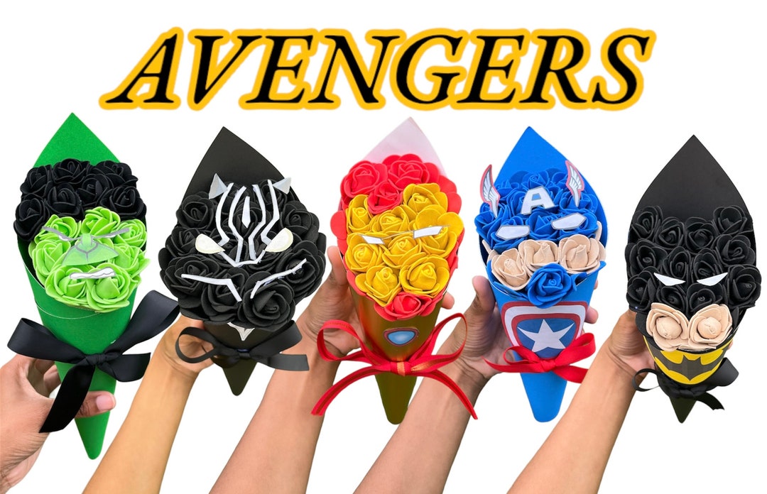 Handmade Avengers Rose Bouquets, Super Heros Gifts, Cute Gift, Custom ...