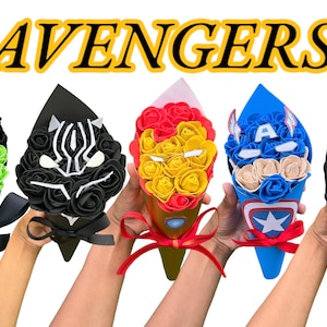 Handmade Avengers Rose Bouquets, Super Heros Gifts, Cute Gift, Custom ...
