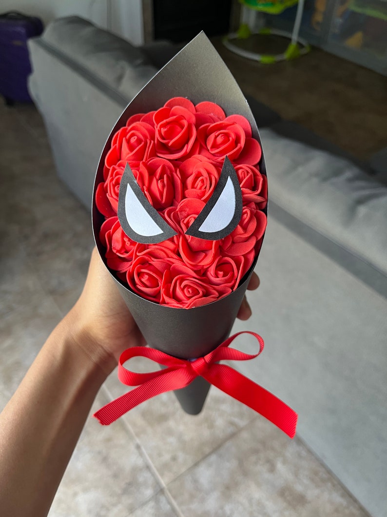 Spider-man Rose Bouquet - Etsy