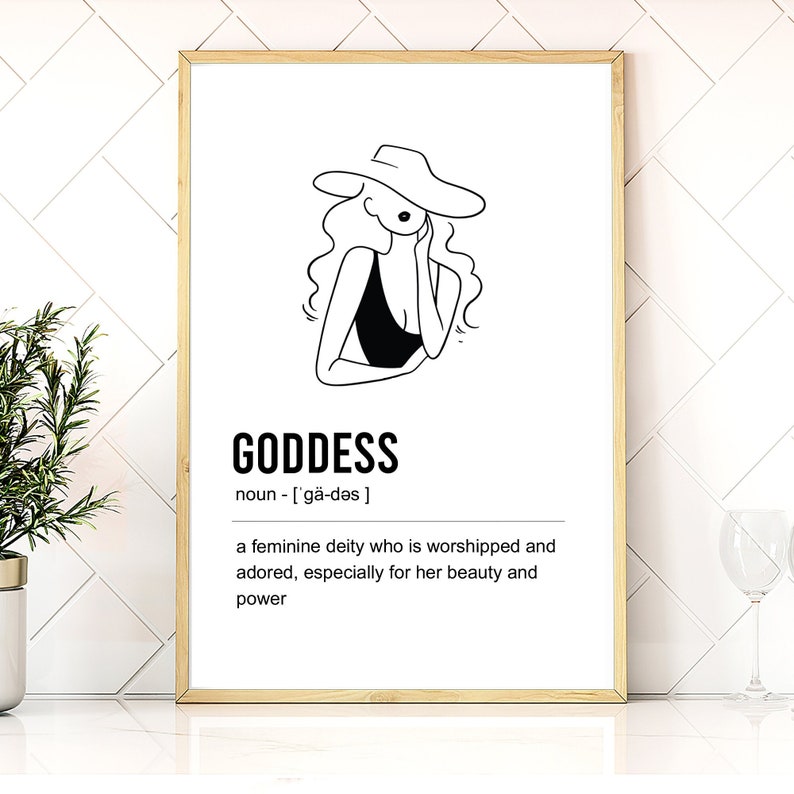Goddess Definition Printable Wall Art, Divine Feminine Wall Art, Girl ...