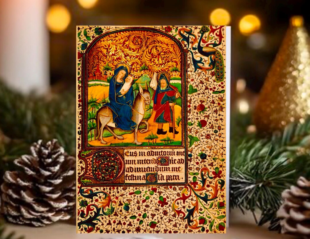 Medieval Nativity Card: Digitally Restored Book of Hours Art (digital ...