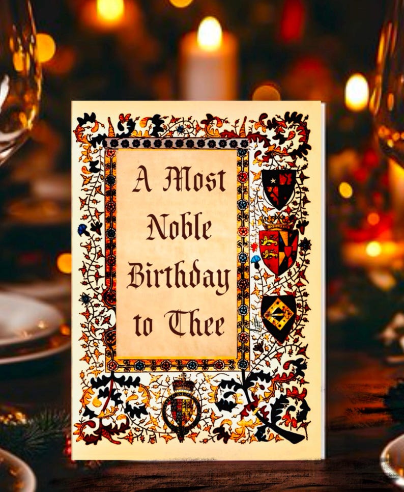 Custom Medieval Card | Printable | Personalized 5x7” Digital Download ...