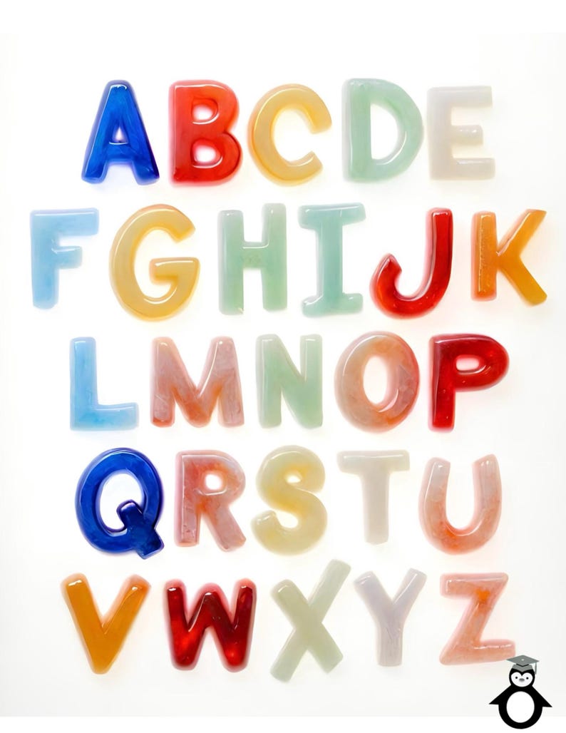 Colored Glass Alphabet Poster: Classroom Decor (digital Download) - Etsy