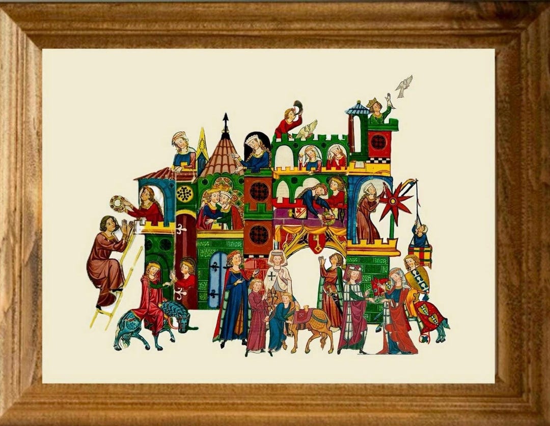 Medieval Castle Digital Print | Composite Art From Digitally Restored ...