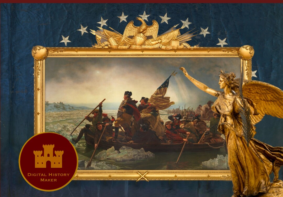 George Washington Crossing the Delaware Famous Painting Digital ...
