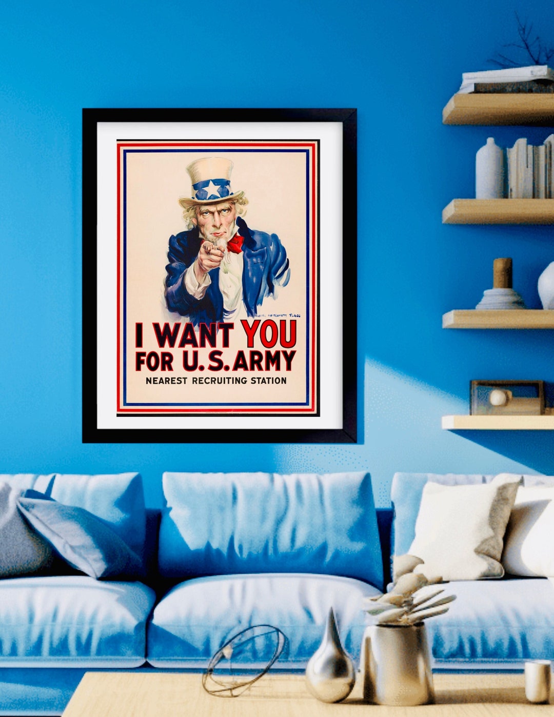 Vintage Uncle Sam WWI Poster: I Want You, Classroom Art (digital ...