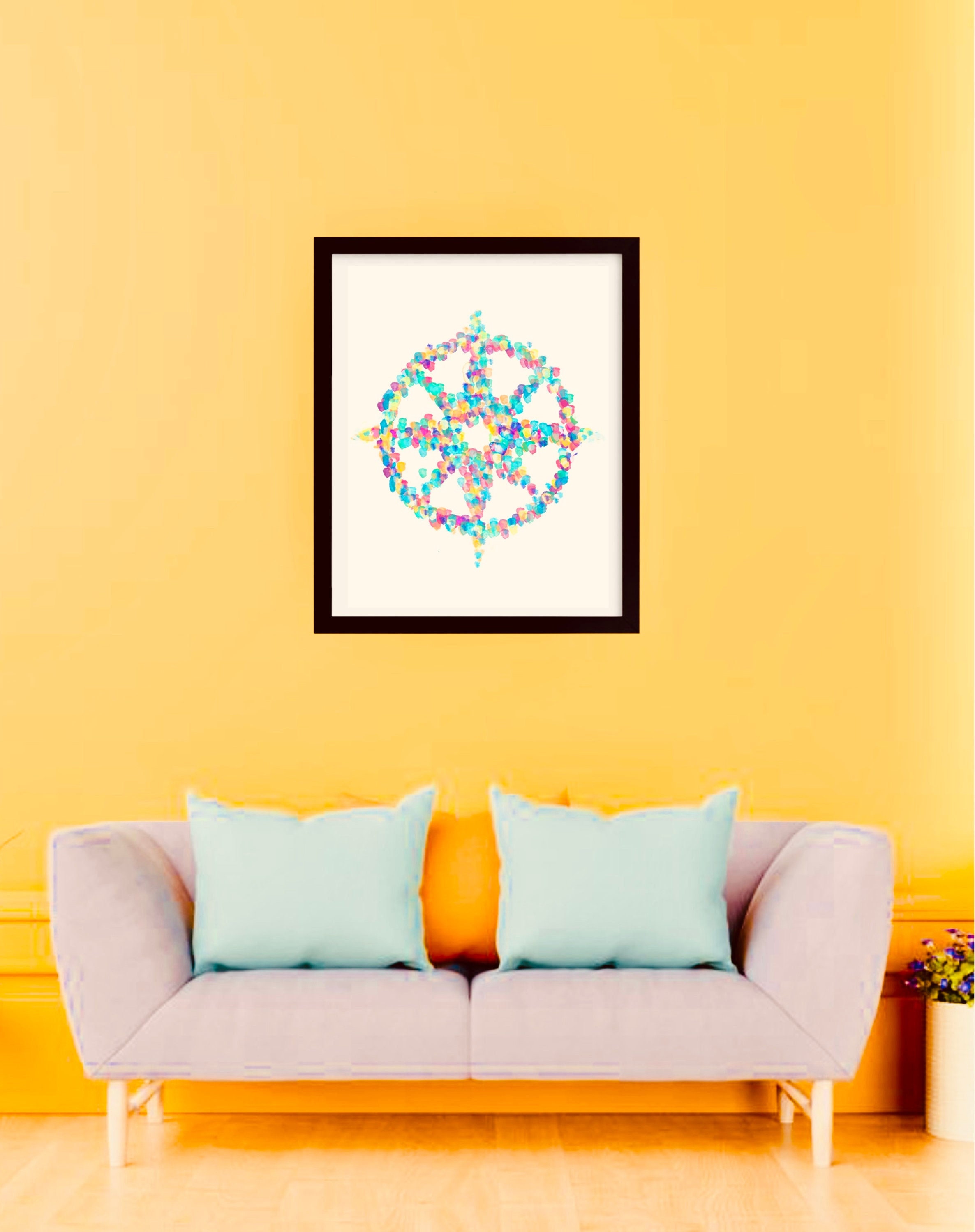 Rainbow Watercolor Pointillism Compass Digital Print, Social Studies ...