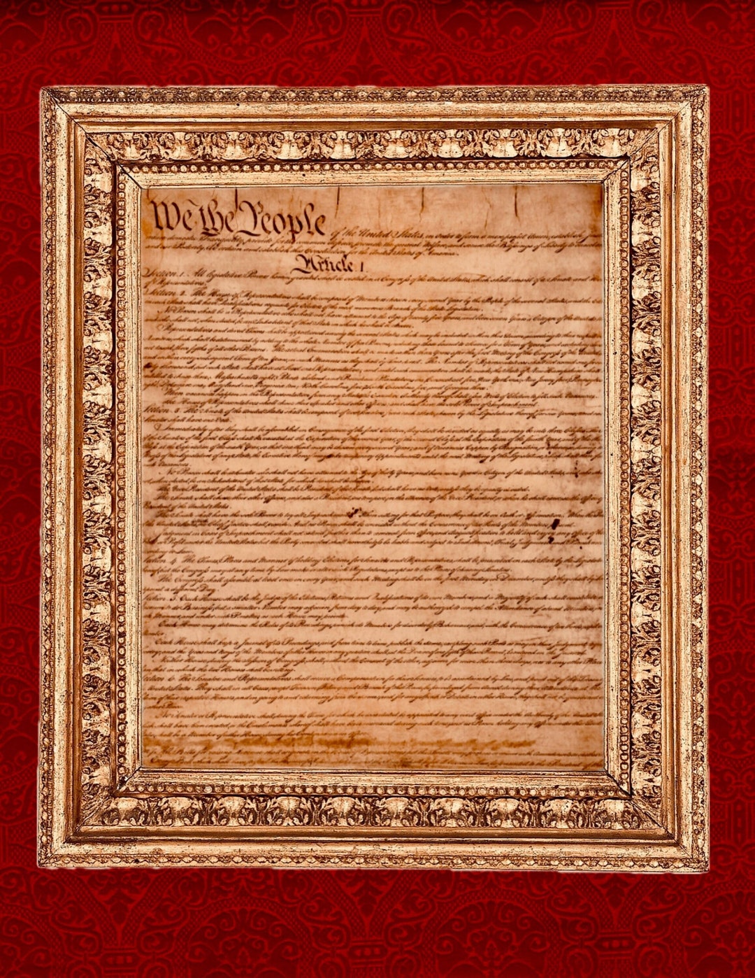 Constitution of the United States First Page Digital Print, Digitally ...