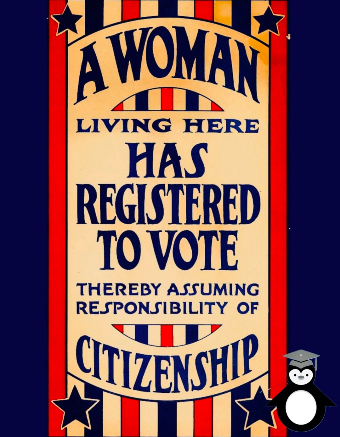 A Woman Living Here Has Registered to Vote Restored Historical Vintage ...