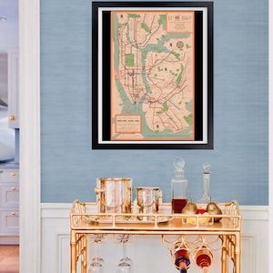 Vintage New York City Subway Map Digital Print Poster — Digitally ...
