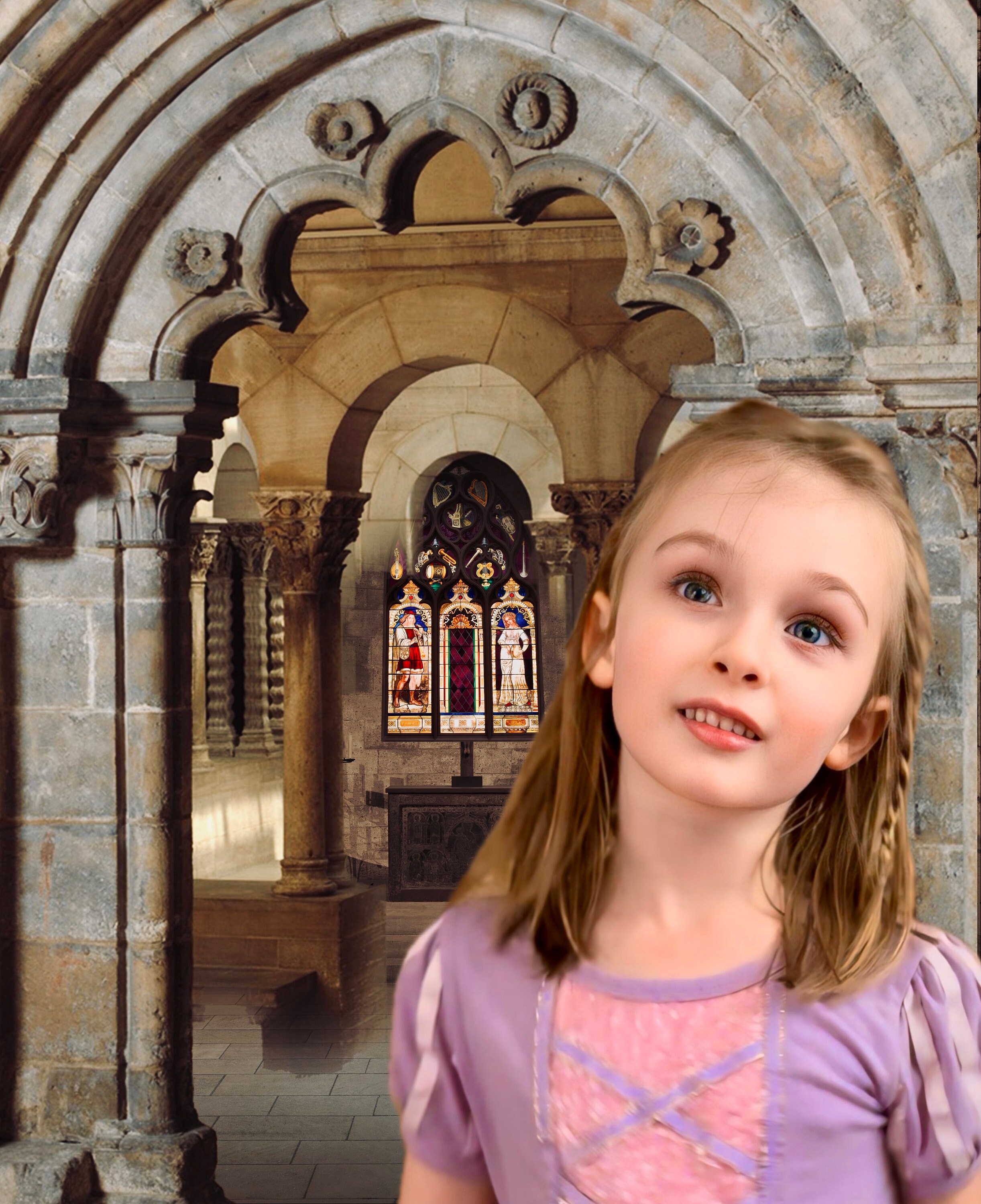 Medieval Chapel Backdrop: Stained Glass Window, History Classroom ...