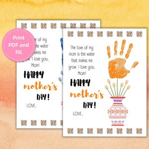 Mother's Day Keepsake Handprint and Fingerprint Craft for Kids ...