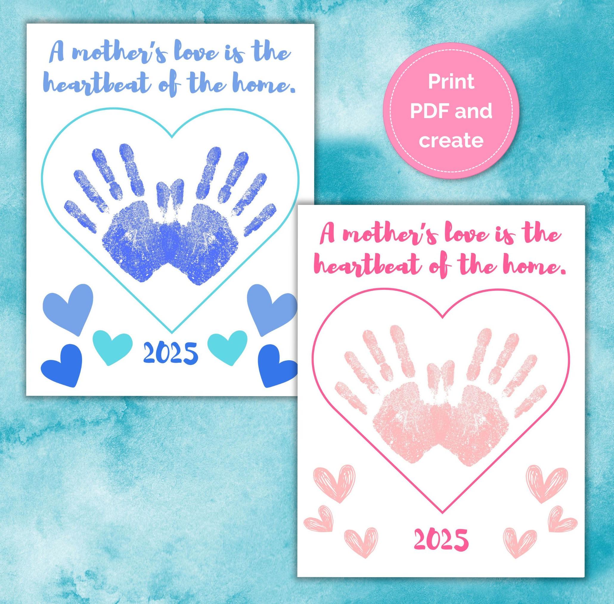 Mother's Day Keepsake Handprint and Fingerprint Craft for Kids ...