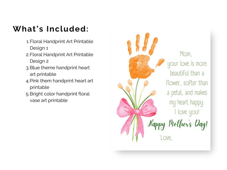 Mother's Day Keepsake Handprint and Fingerprint Craft for Kids ...