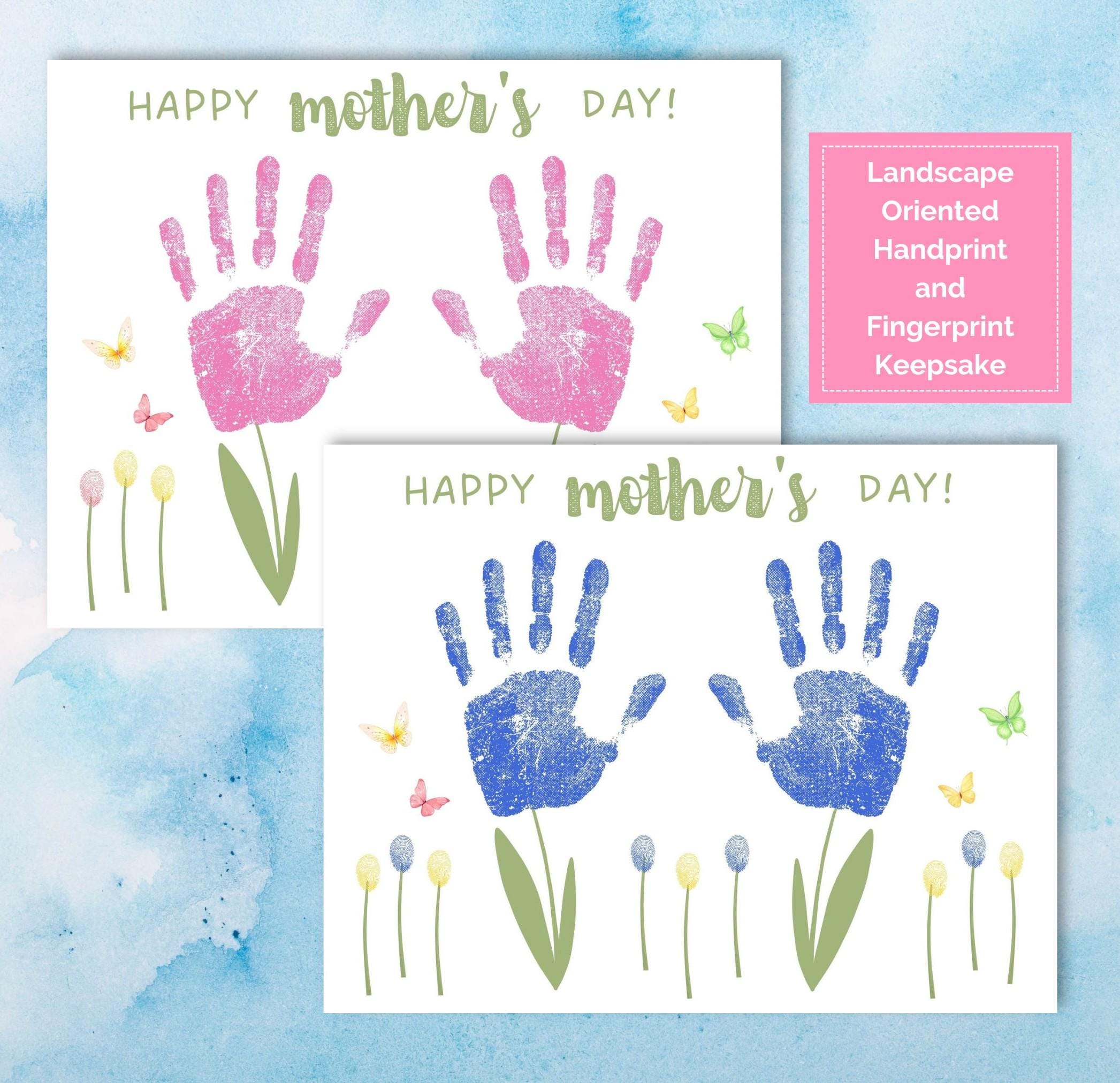 Mother's Day Keepsake Handprint and Fingerprint Craft for Kids ...