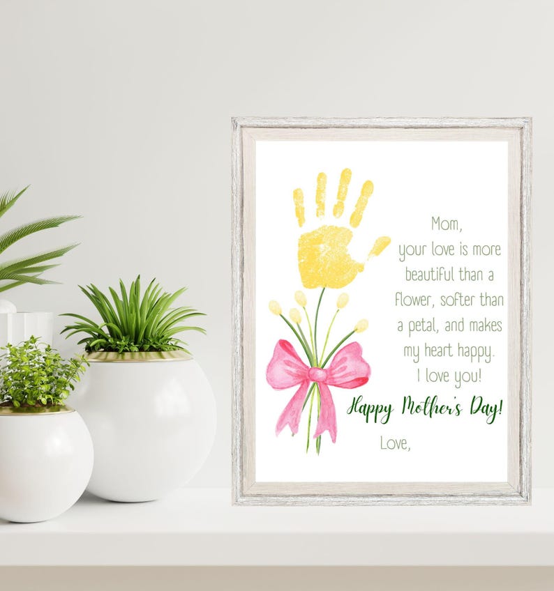 Mother's Day Keepsake Handprint and Fingerprint Craft for Kids ...