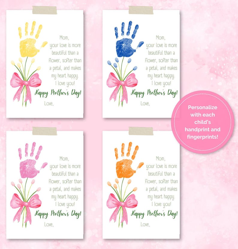 Mother's Day Keepsake Handprint and Fingerprint Craft for Kids ...