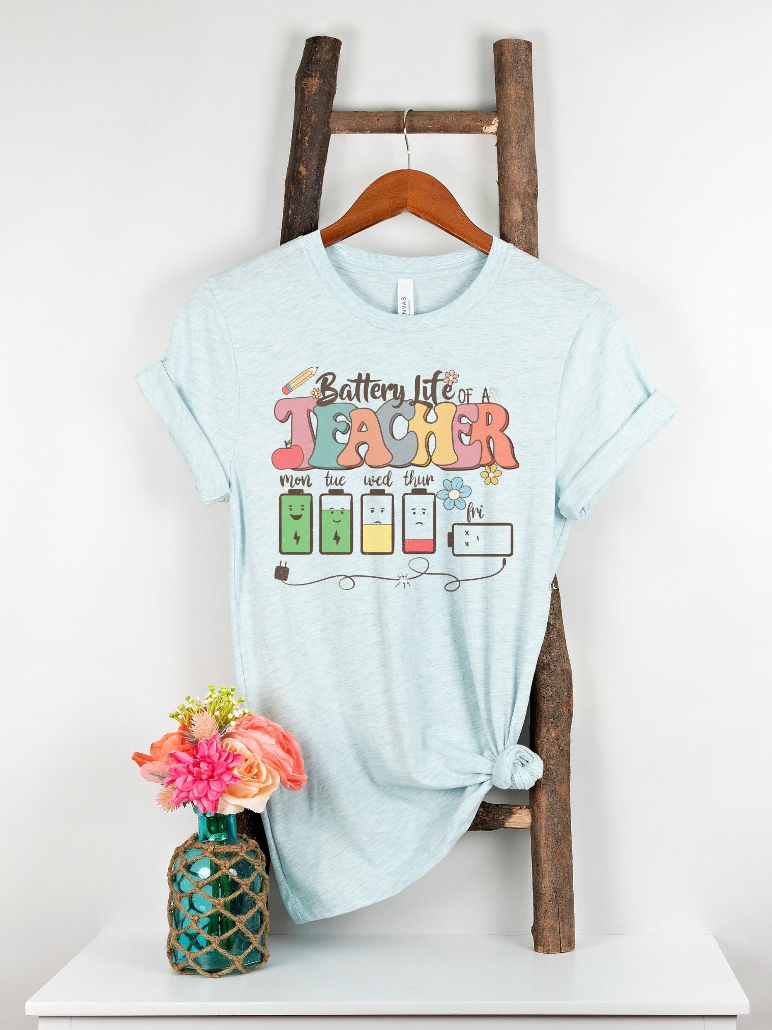 Battery Life of a Teacher, Kindergarten Shirt, Elementary Shirt ...