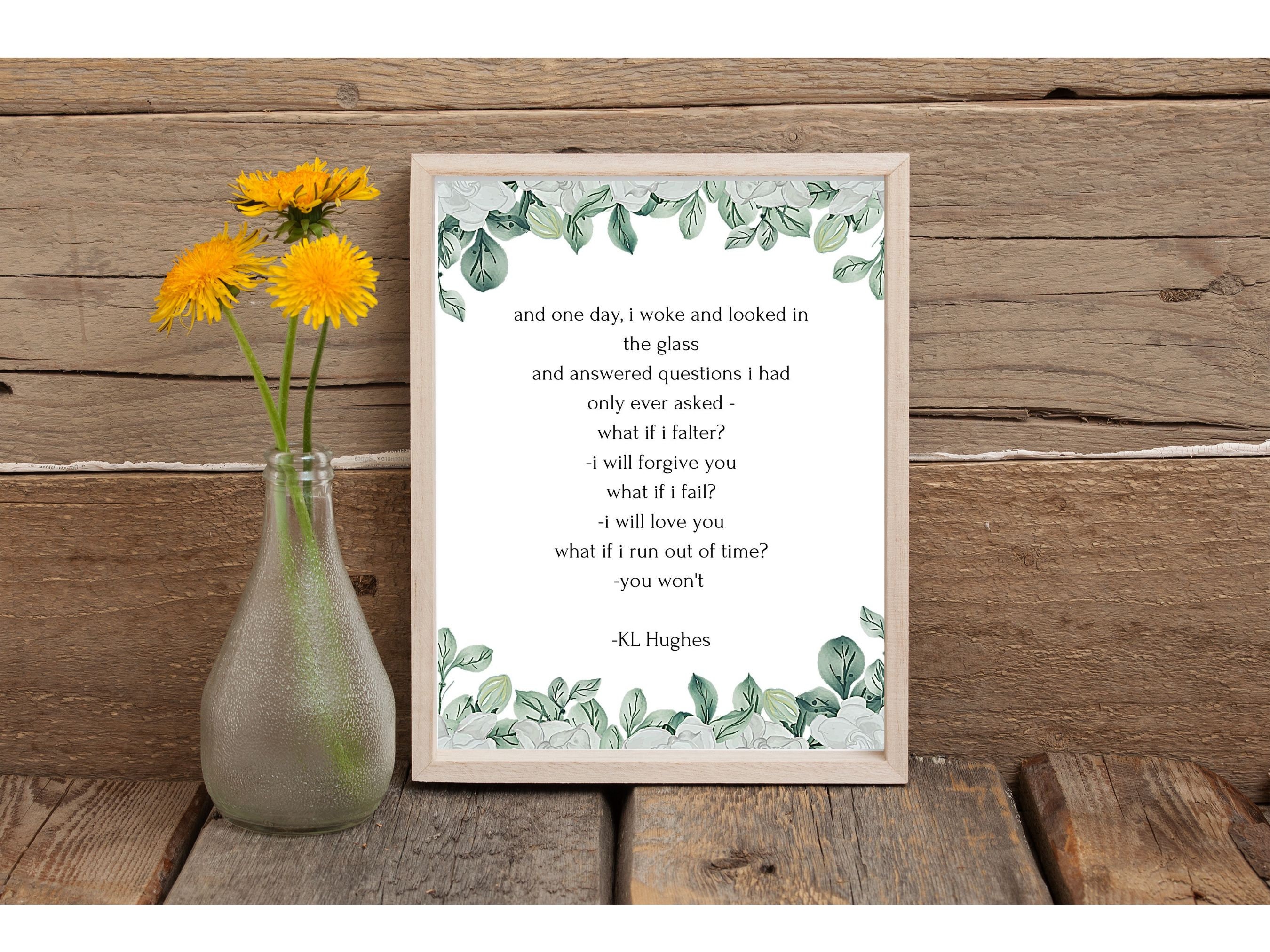 Printable Wall Art Original Poem Poetry Love Yourself Printable ...