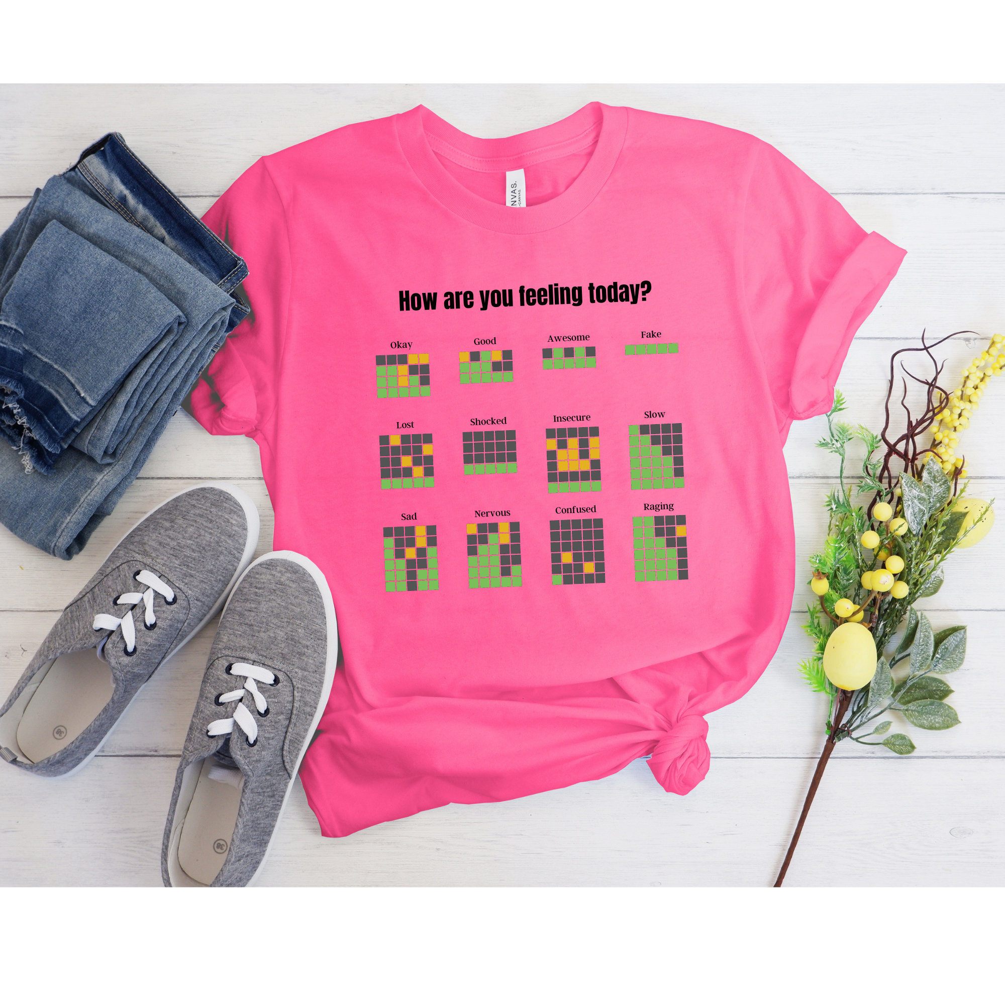 Wordle Tee, How Are You Feeling Today Wordle Lover, Wordl Gift, Mom ...