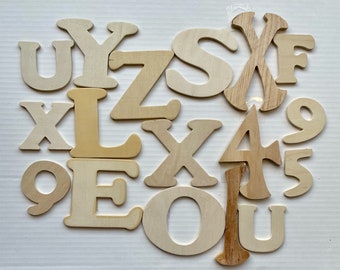 Wooden Letters and Numbers - Etsy