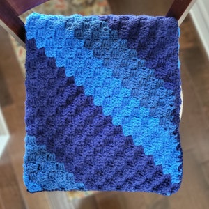 Diagonal Striped Crochet Blanket | Afghan Blanket | Crochet Bedding ...