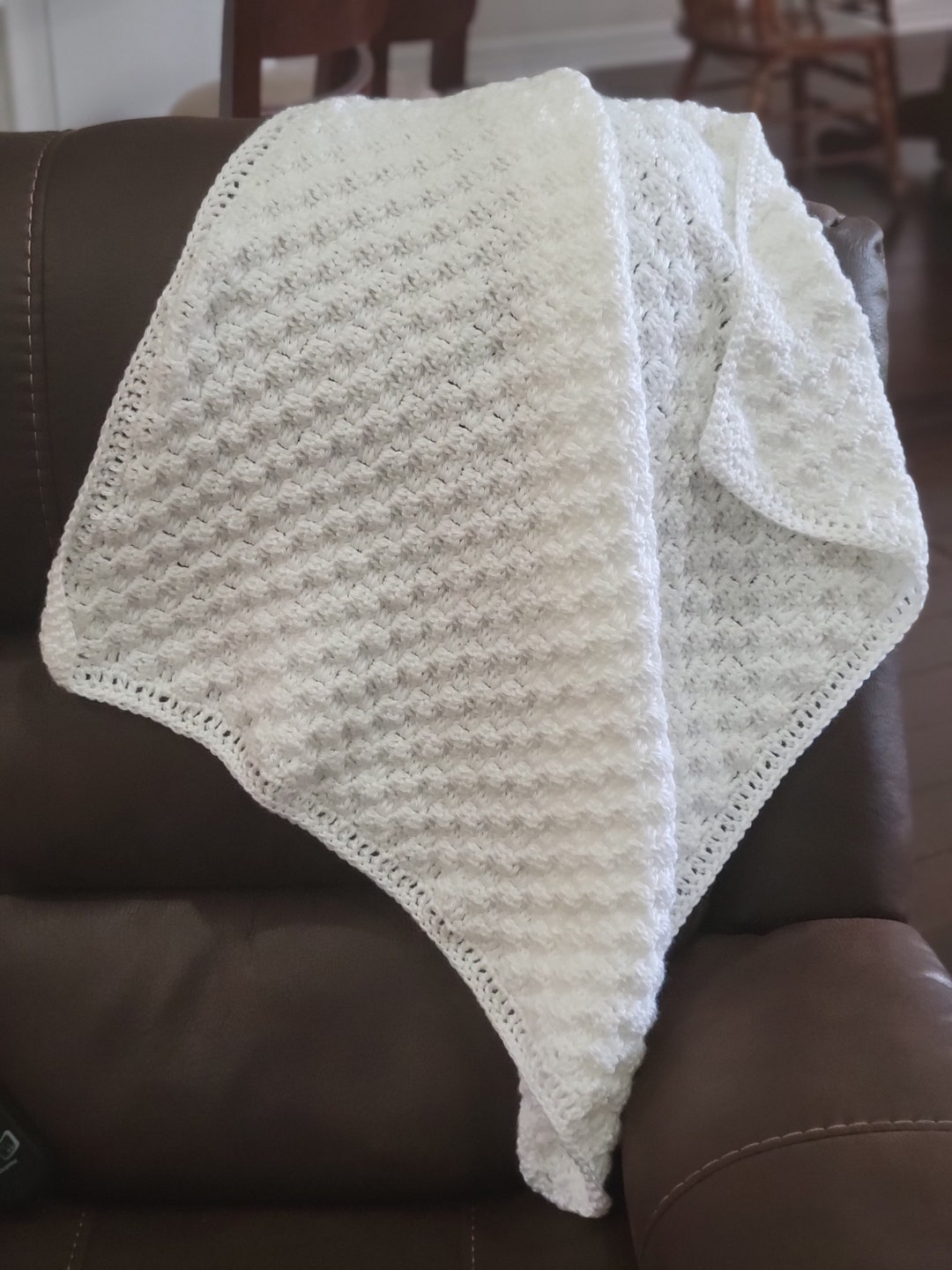 Lacy Crochet Afghan | White Baby Blanket | Handmade Baby Bedding | Baby ...