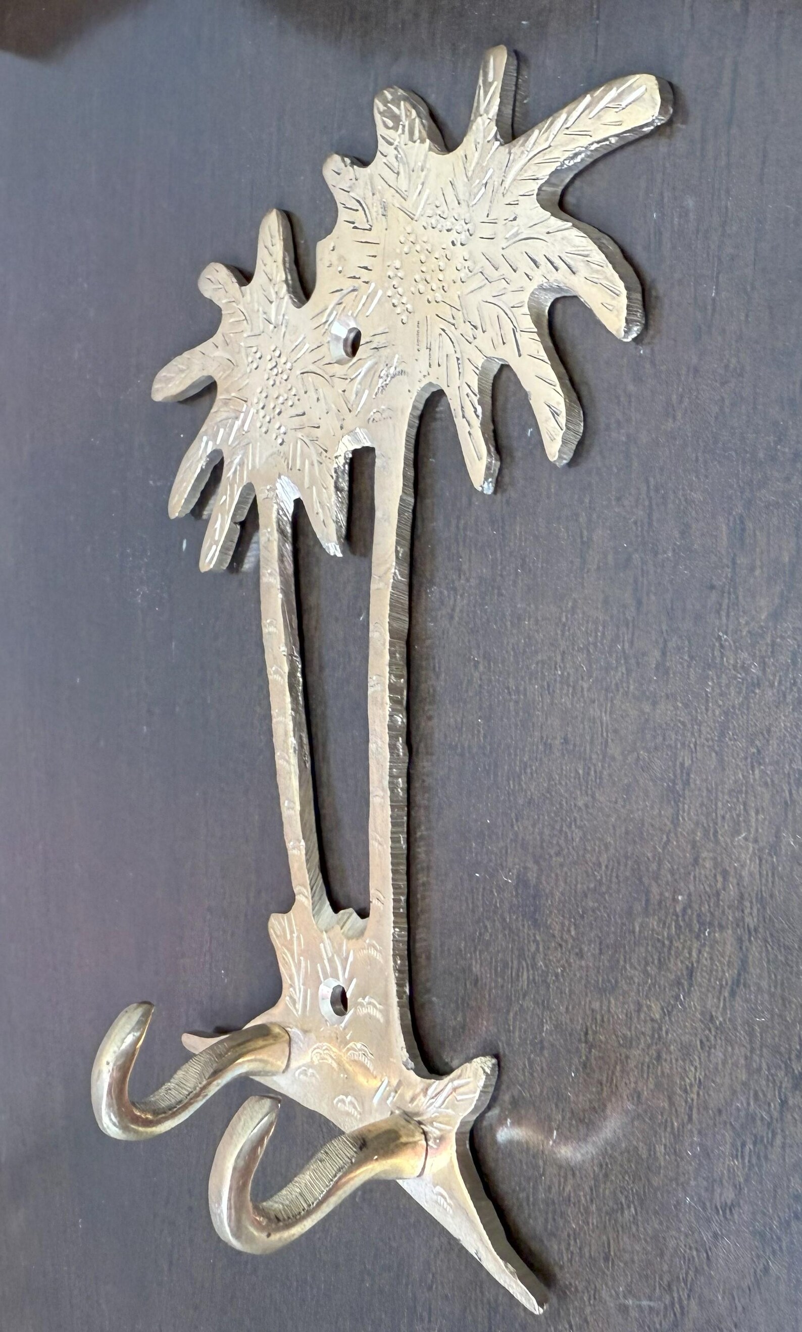 Moroccan Brass Palm Tree Double Hook: Rustic Boho Decor - Etsy