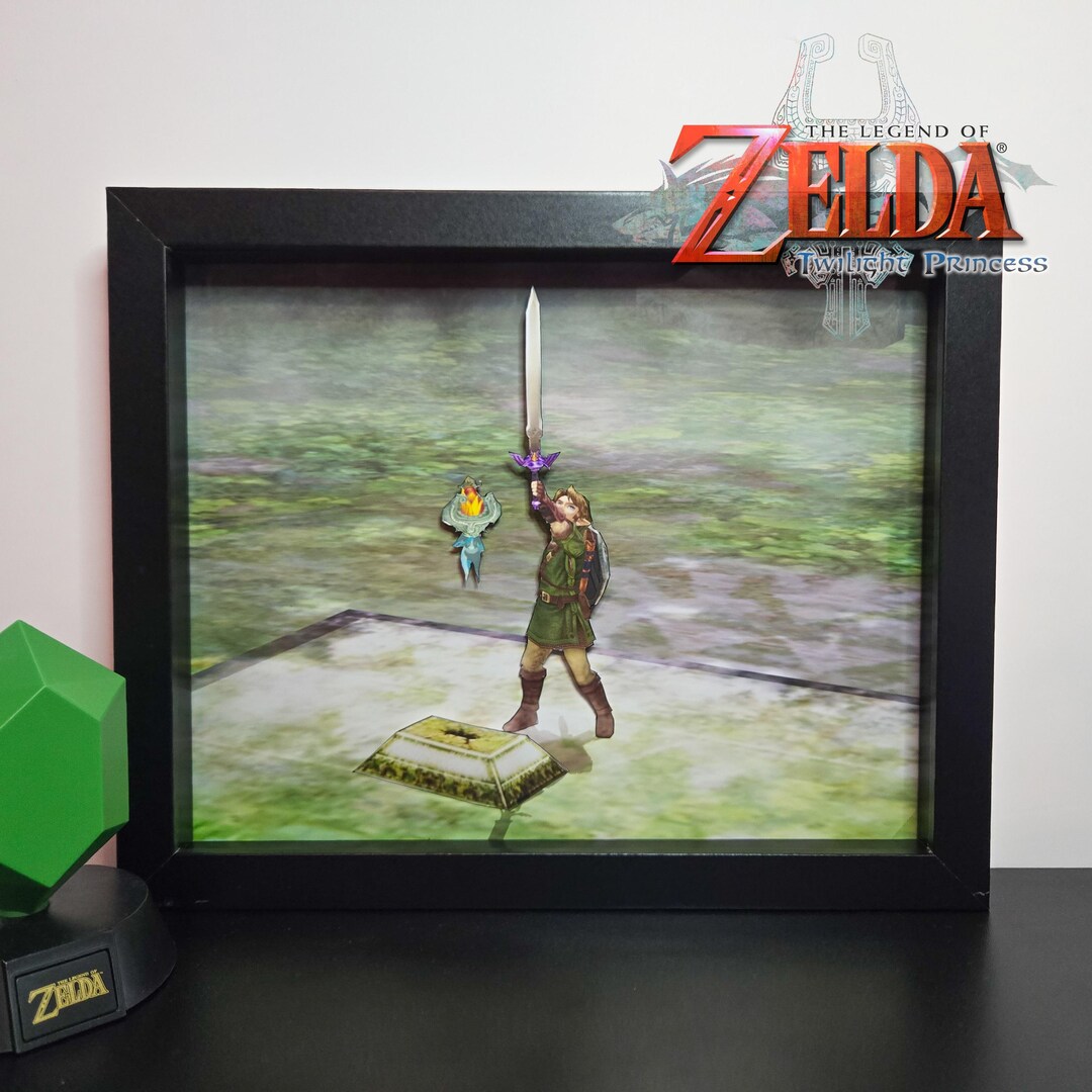 Legend of Zelda Twilight Princess Handmade Shadowbox Frame Master Sword ...