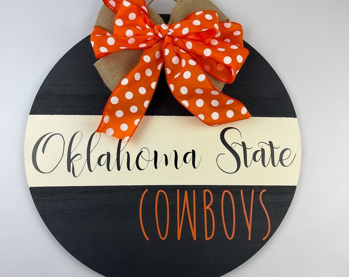 Oklahoma State Door Hanger - Etsy