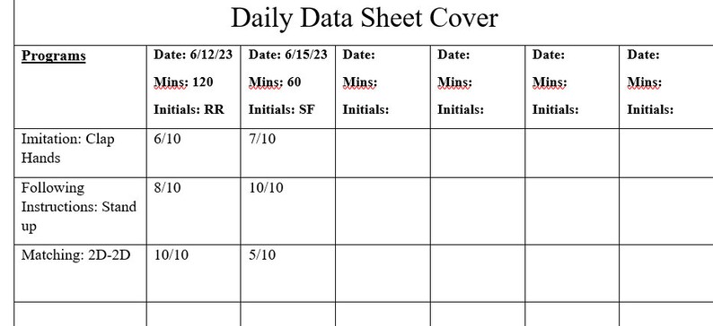 Program Cover Data Sheet - Etsy