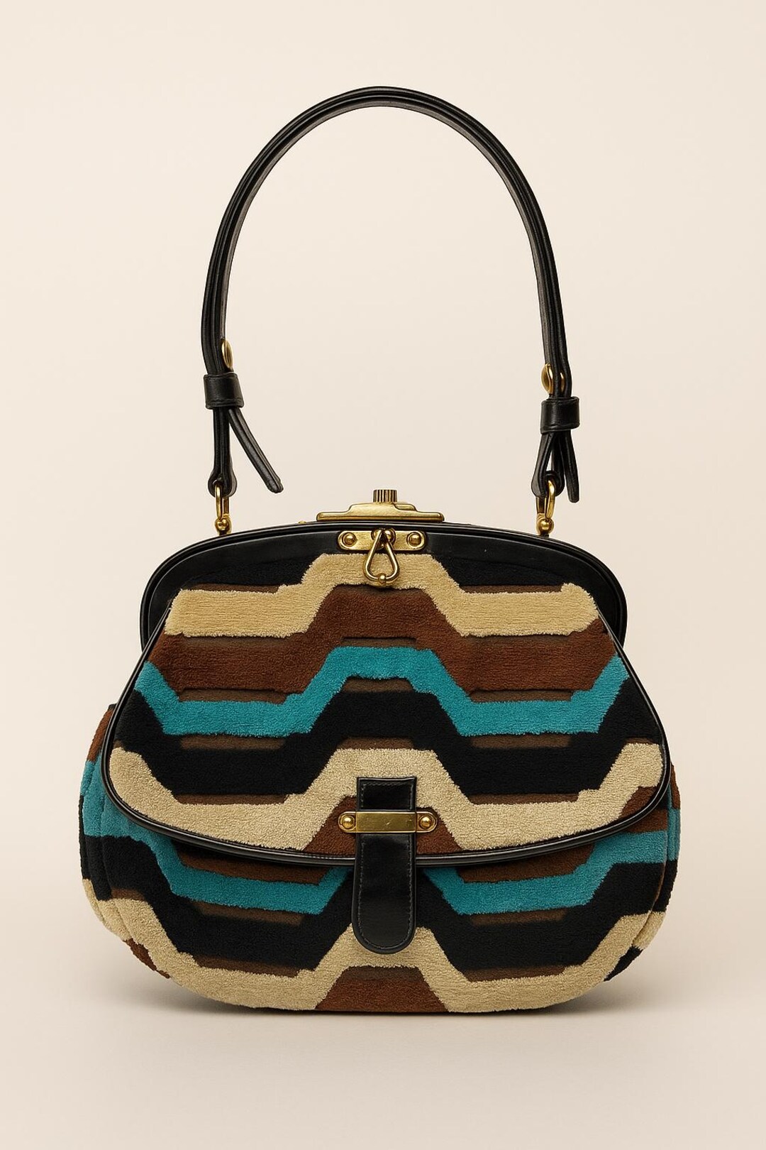 1960s Morris Moskowitz Vintage Mod Geometric Chenille Handbag With Coin ...