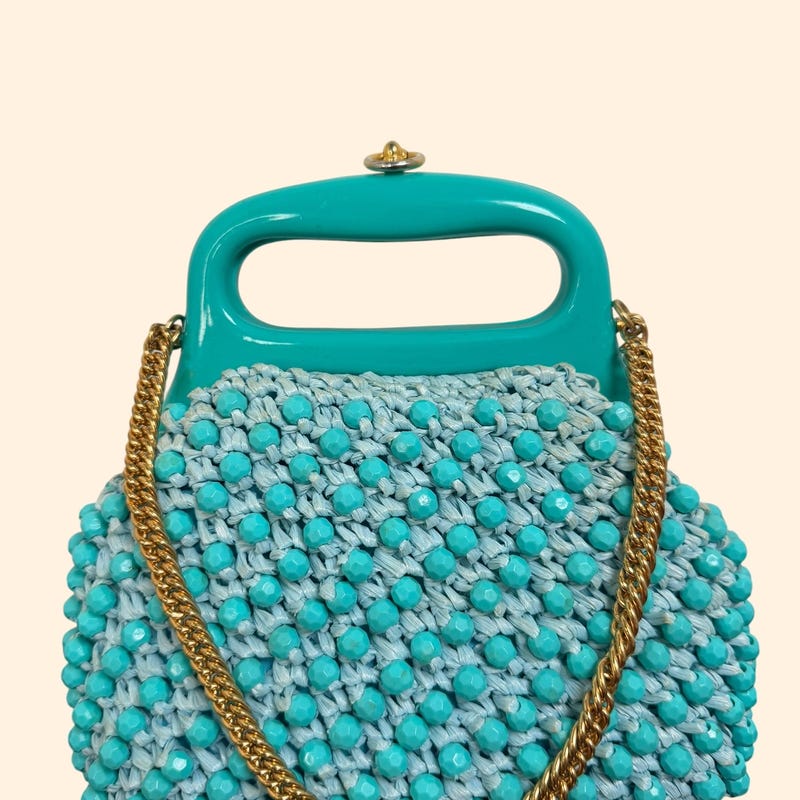Vintage Fabric Raffia Bag - Etsy