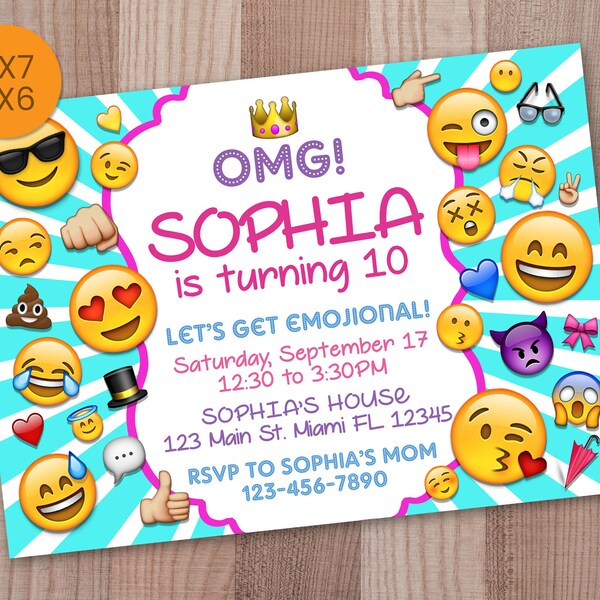 Emoji Invitation - Etsy