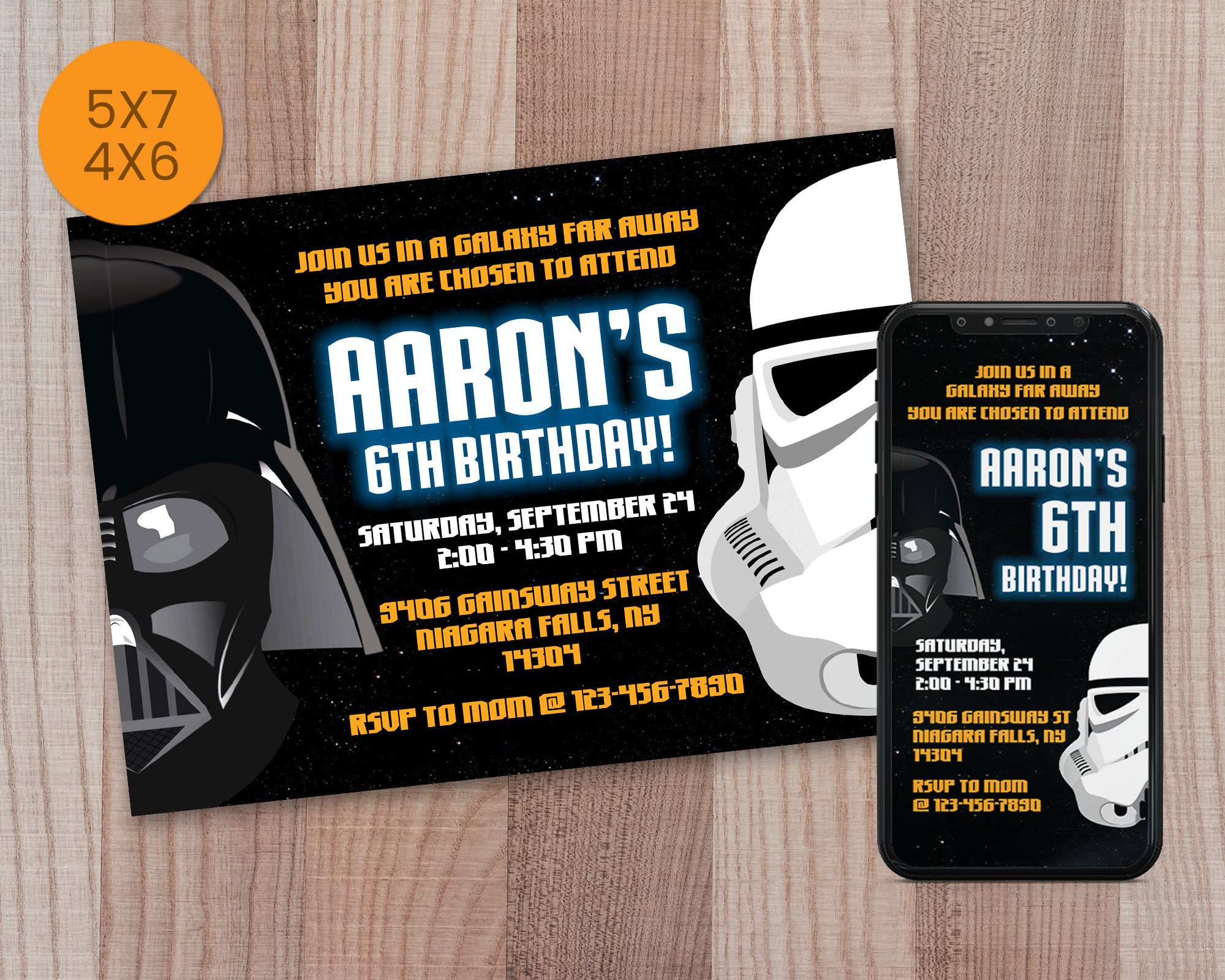 Invitación de Star Wars, cumpleaños de Star Wars, invitaciones de Star ...