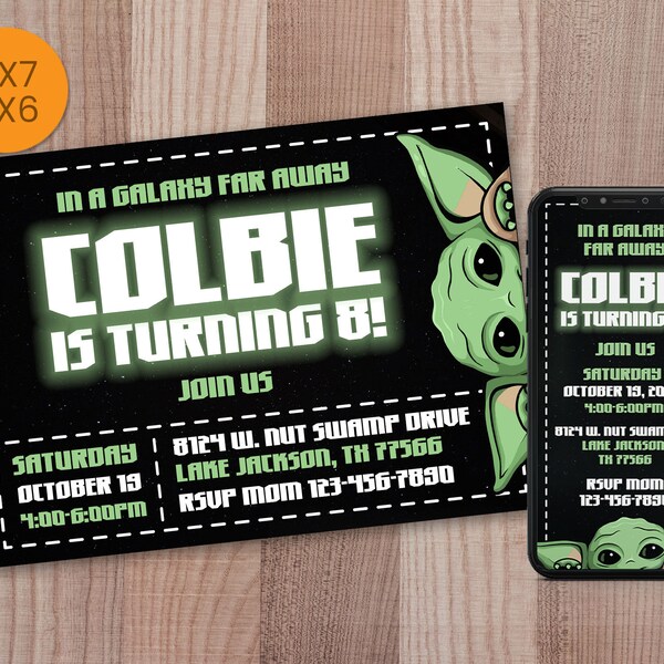 Grogu Birthday Invitation - Etsy Australia