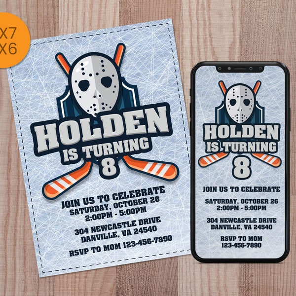 Hockey Birthday Invitation Digital Invitation - Etsy