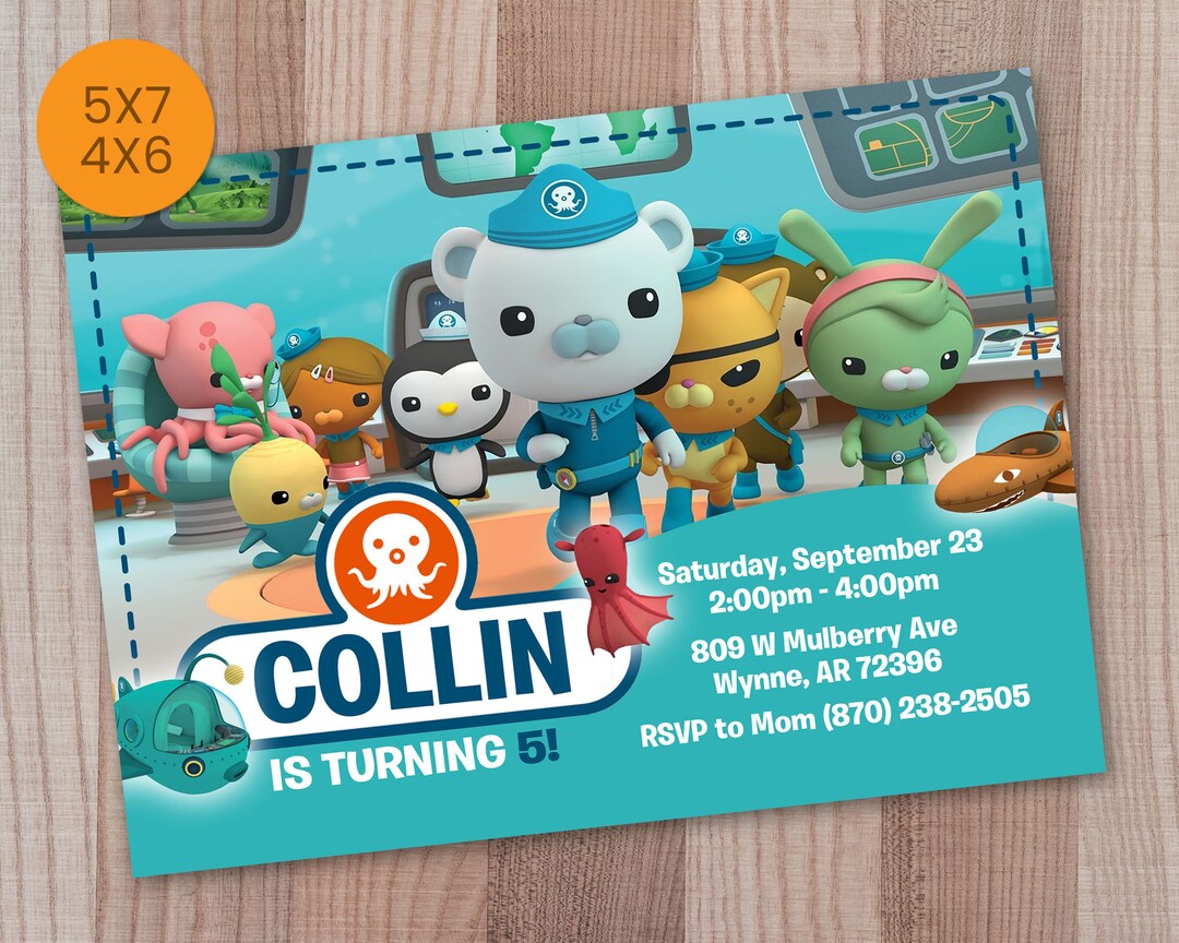 Octonauts Birthday Invitation Octonaut Party Invitations Kwazii