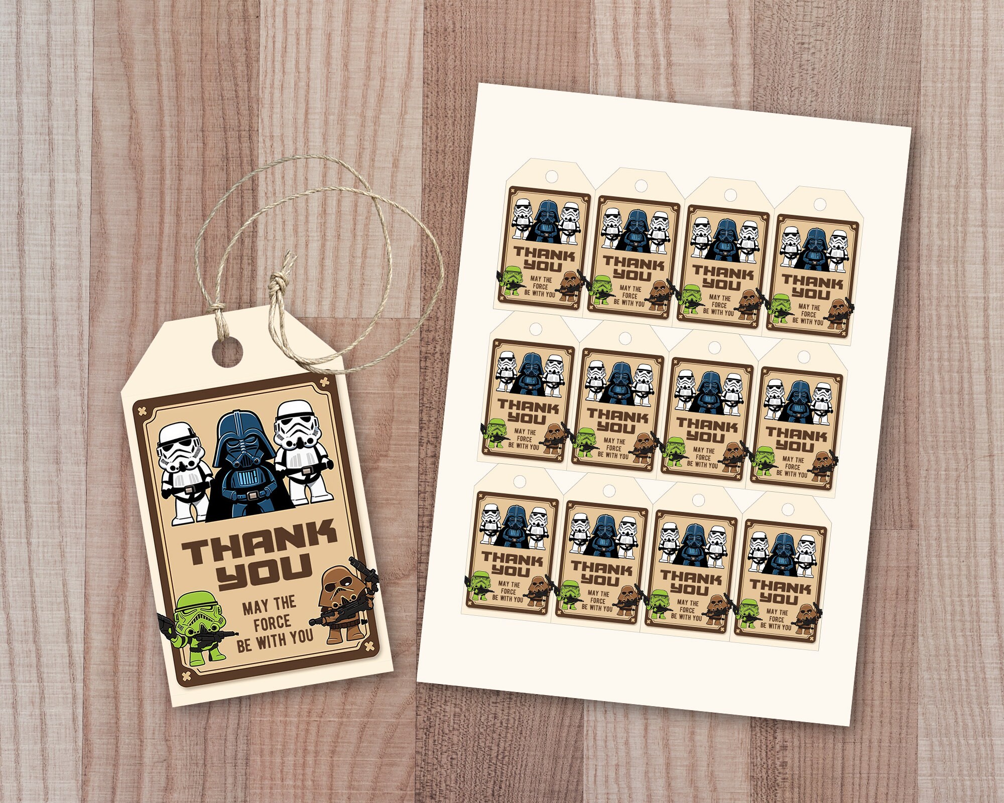 Star Wars Birthday Thank You Tags, Star Wars Party, Darth Vader Favor ...