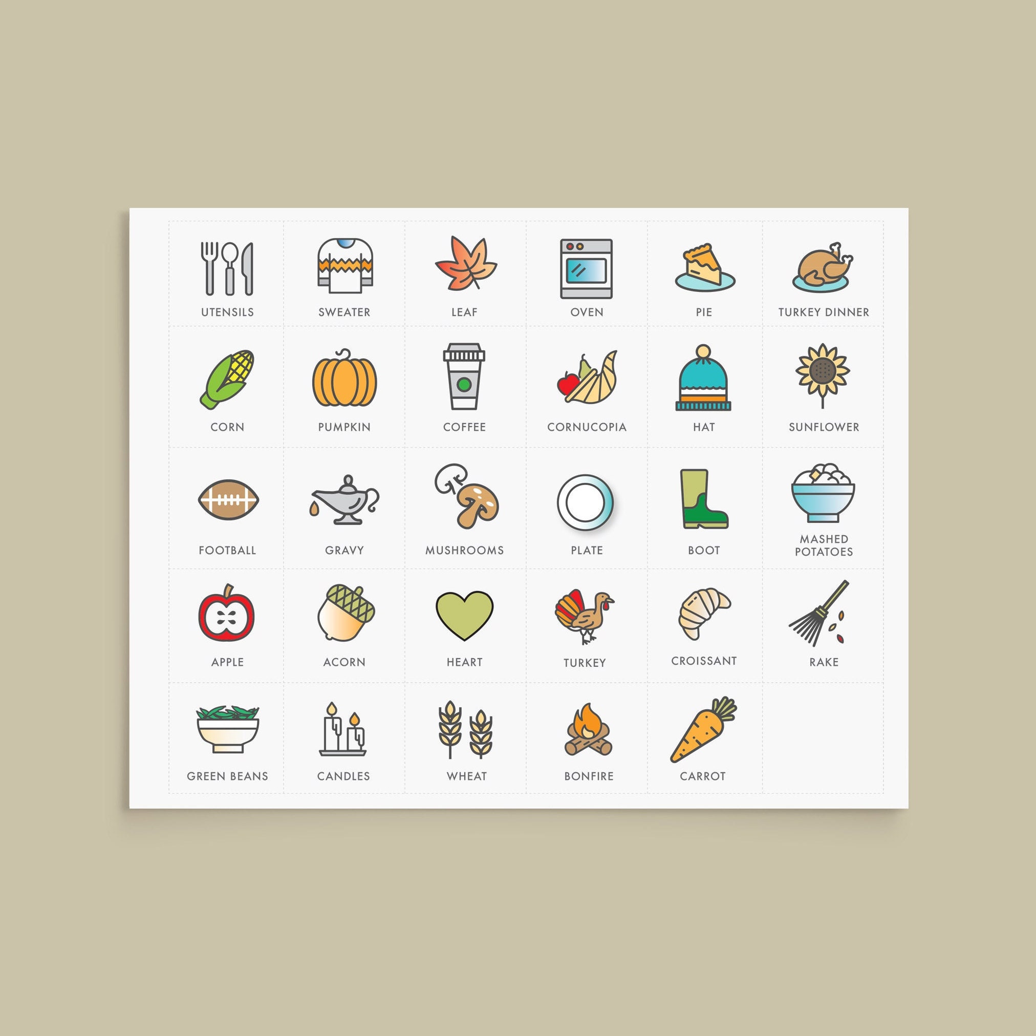 Printable Turkey Bingo | 30 Unique Bingo Cards | Instant Digital ...