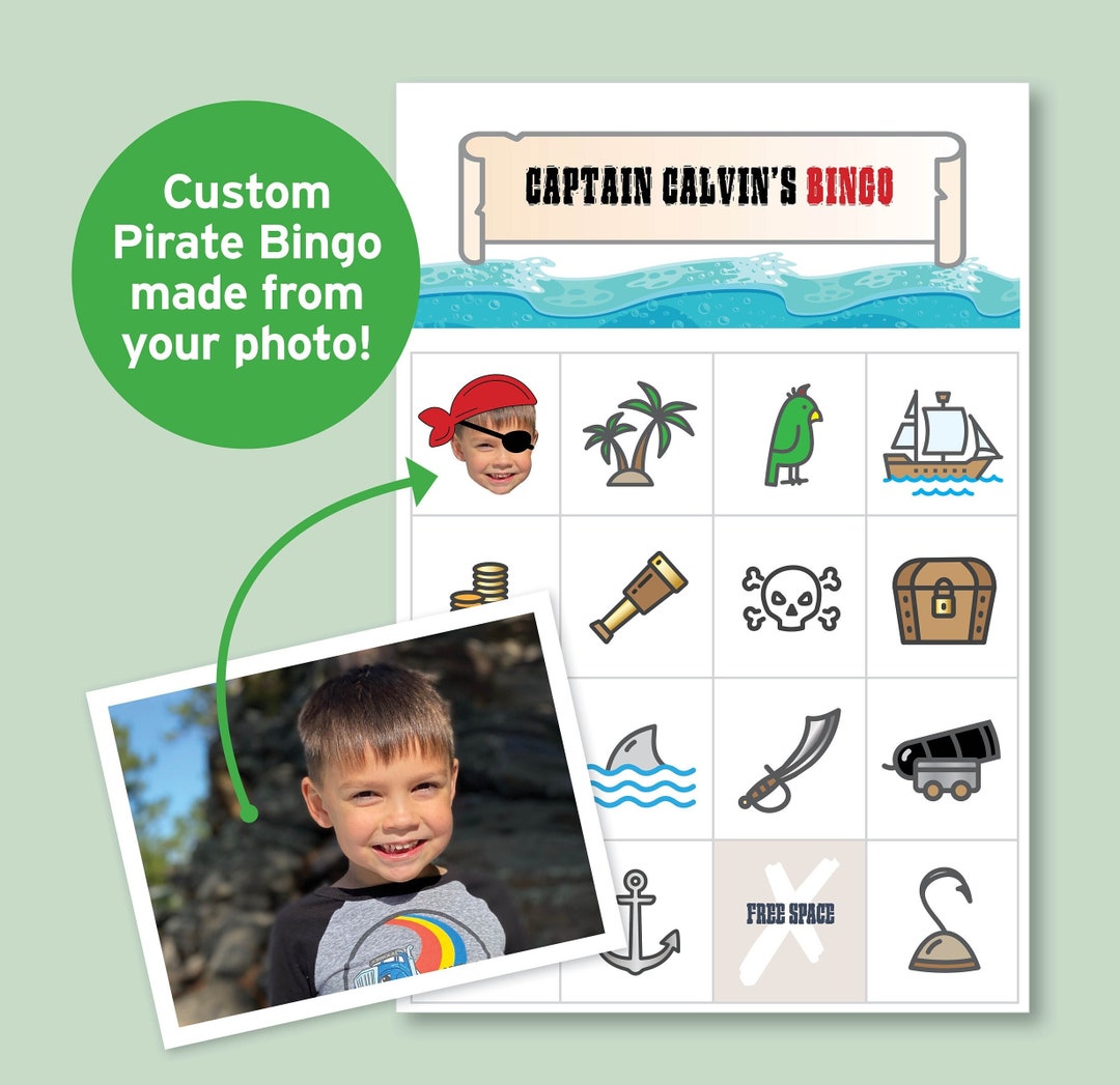 Personalized Pirate Bingo Game: 20 Unique Cards (custom PDF Download ...