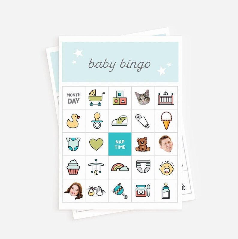 Personalized Baby Shower Bingo Cards | 30 Unique Cards | Custom ...