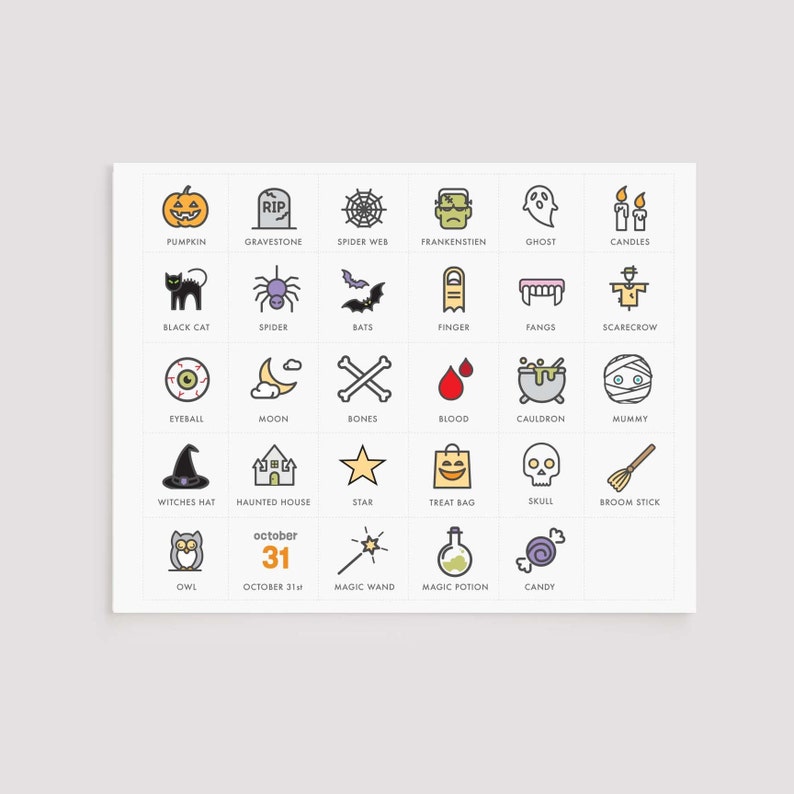 Printable Halloween Bingo | 30 Unique Bingo Cards | Instant Digital ...