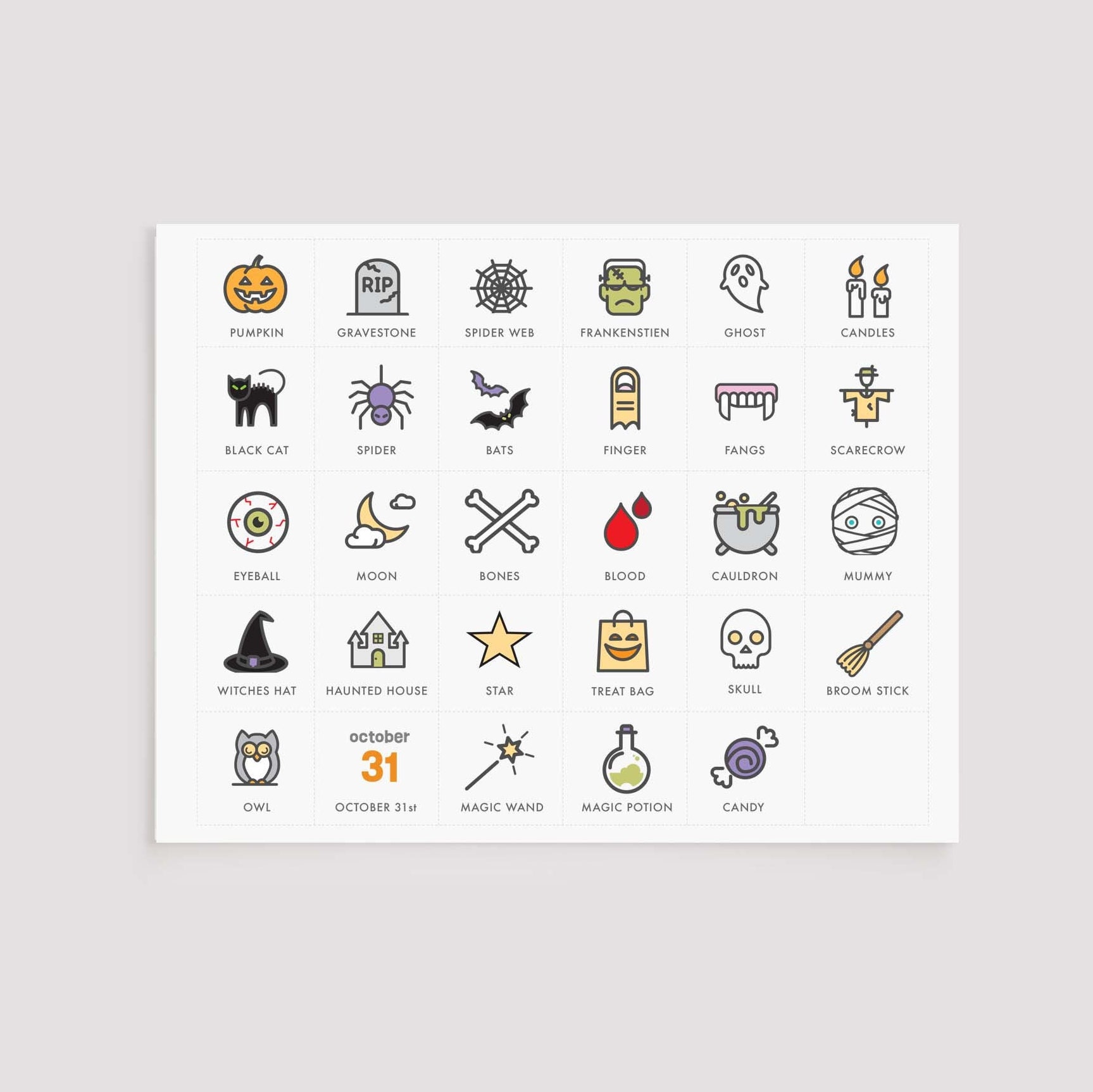 Printable Halloween Bingo | 30 Unique Bingo Cards | Instant Digital ...