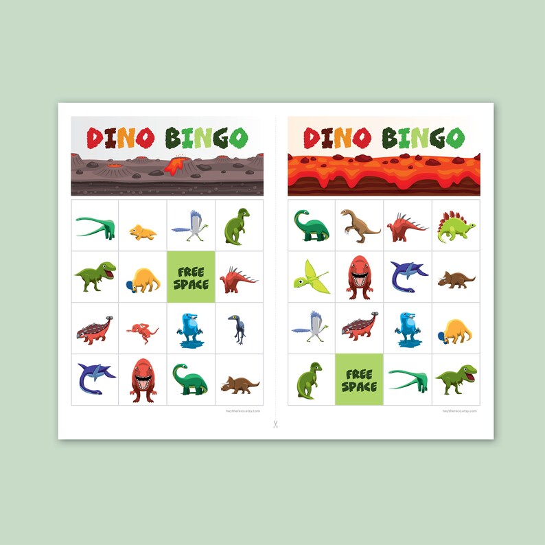 Printable Dinosaur Bingo | Instant Download | 24 Unique Bingo Cards - Etsy