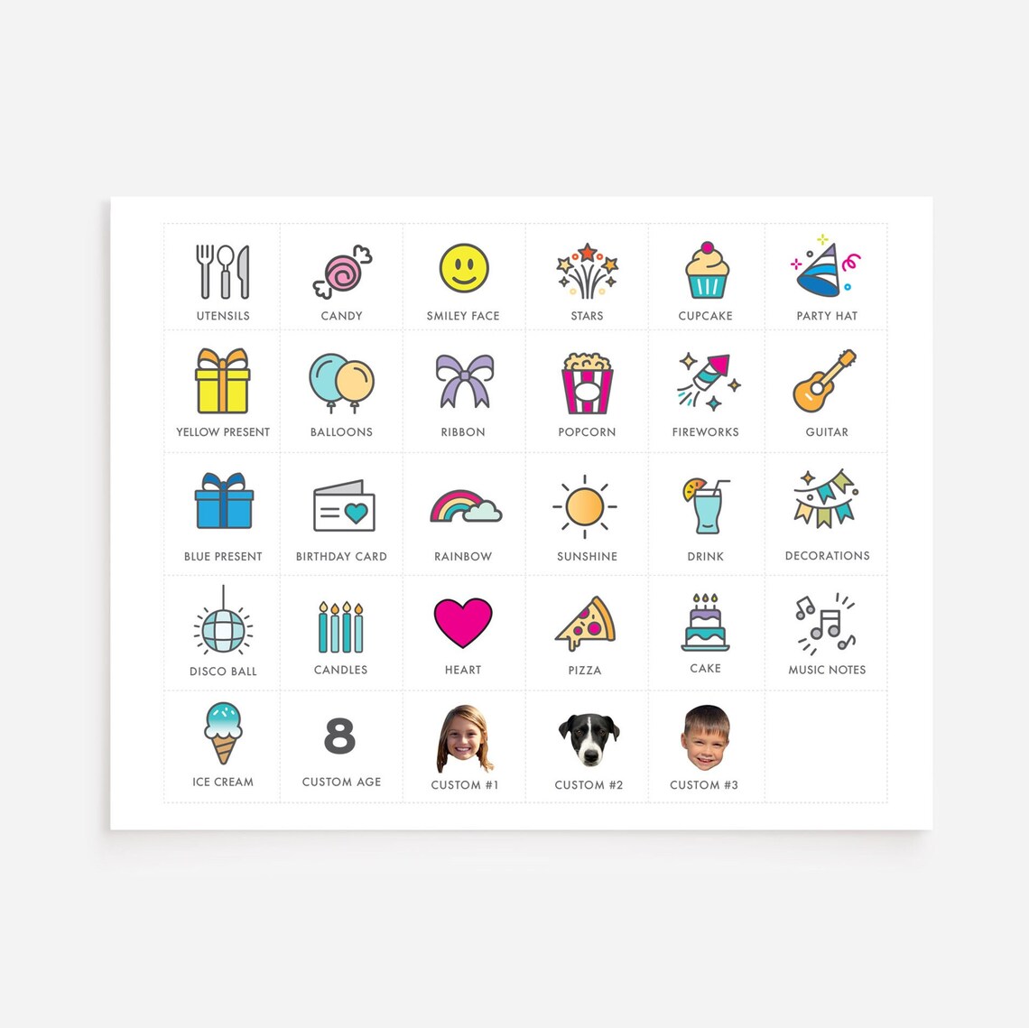 Personalized Bingo Cards | 30 Unique Cards | Custom Printable PDF ...