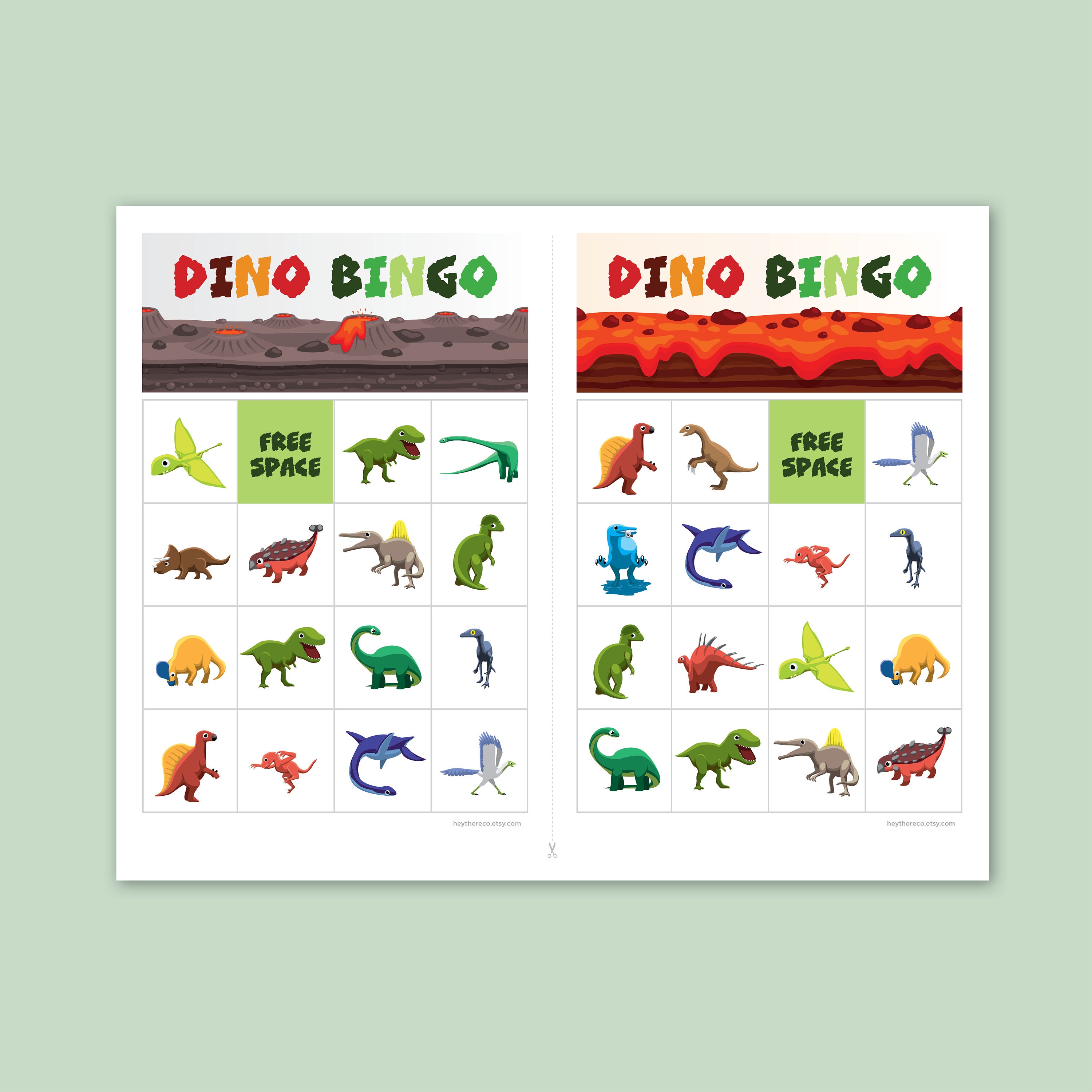 Printable Dinosaur Bingo | Instant Download | 24 Unique Bingo Cards - Etsy