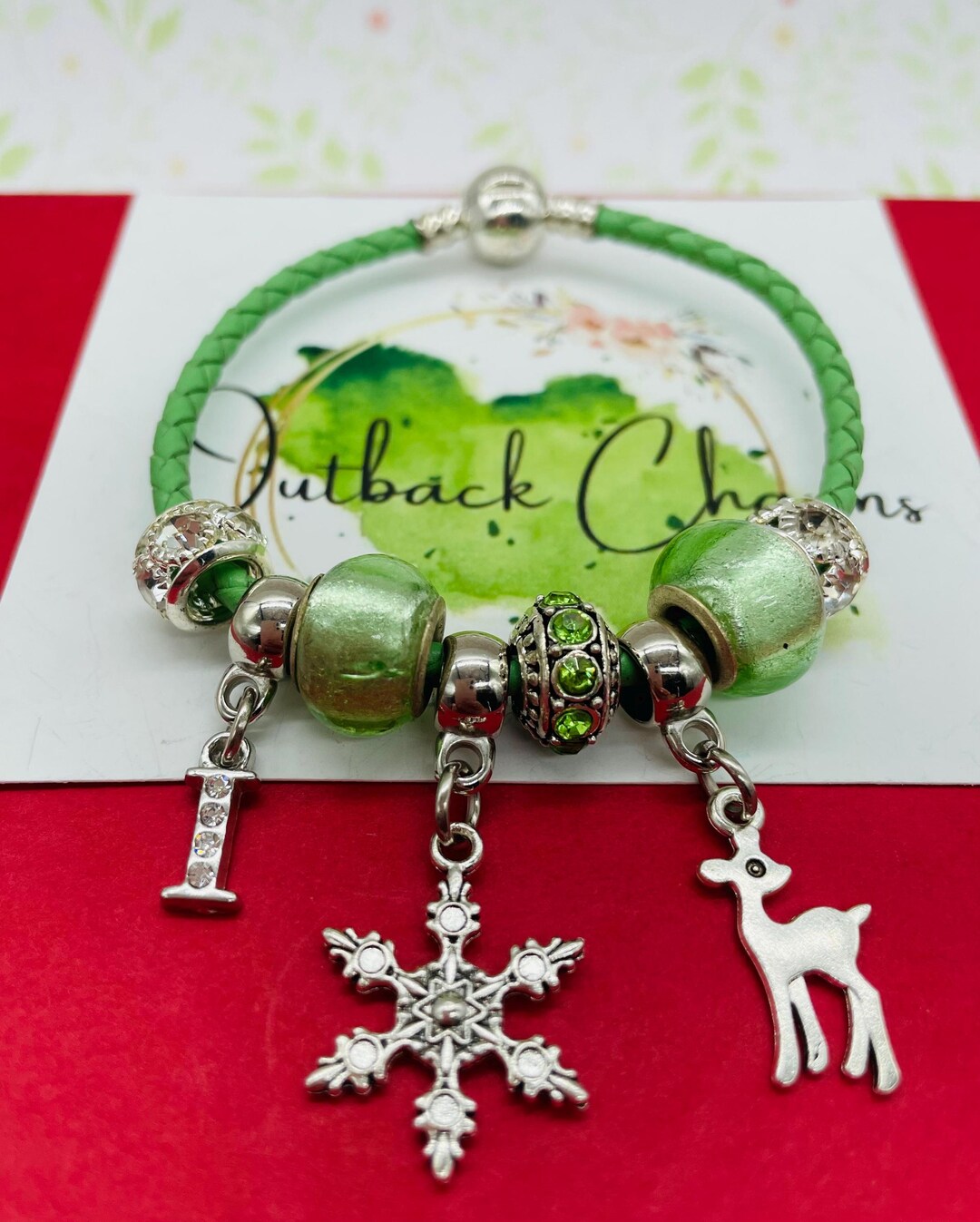 Pandora Style Charm Bracelet Leather Charm Bracelet Christmas Jewelery ...