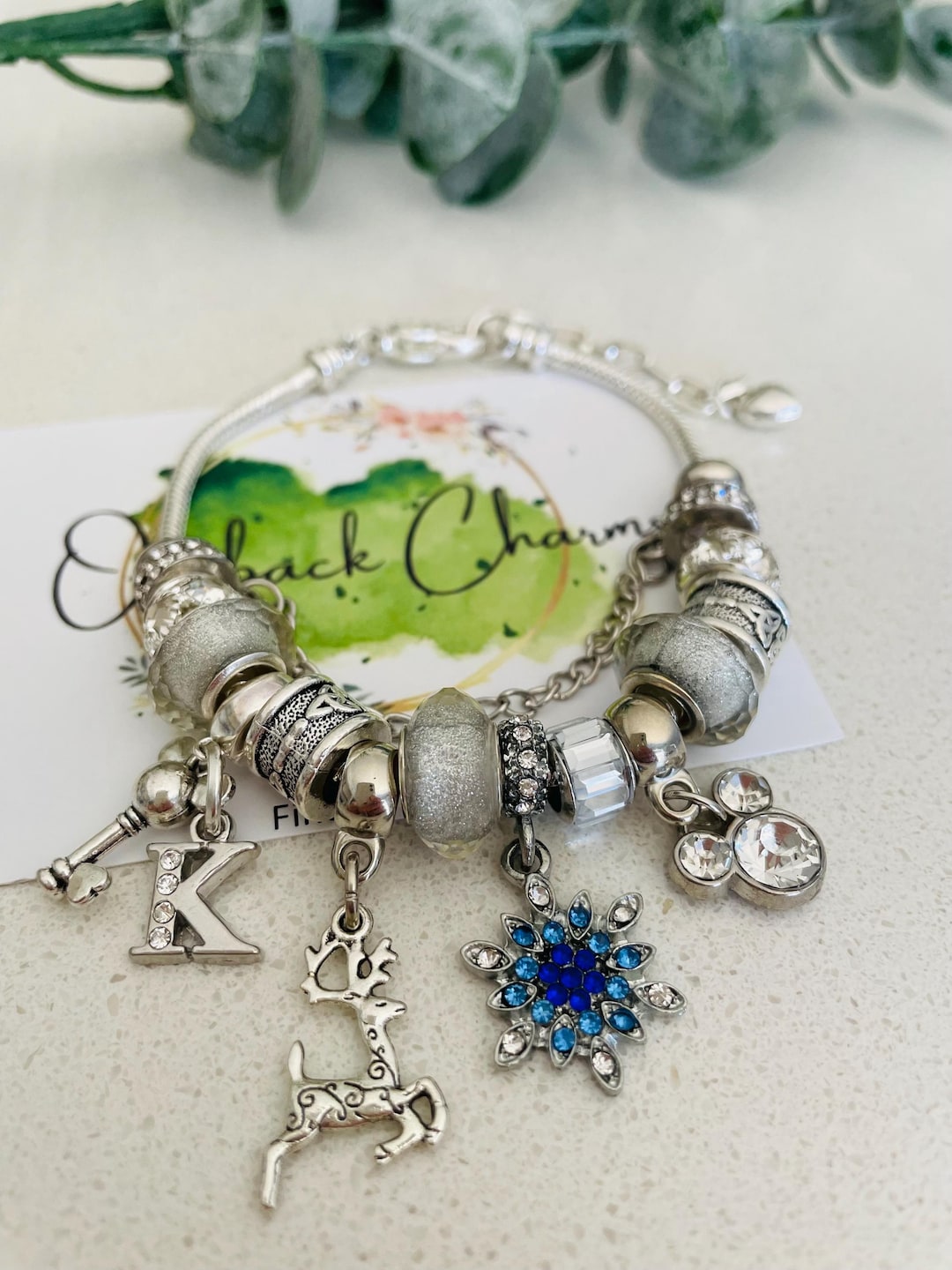 Pandora Style Charm Bracelet Silver Bracelet Christmas Jewelery Blue ...